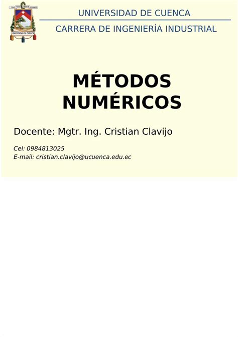 PDF Métodos Numéricos 1 Sesión DOKUMEN TIPS