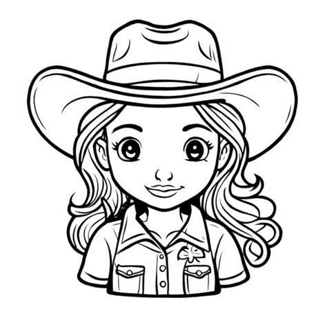 Descarga Niña De Dibujos Animados Con Sombrero Y Camisa Páginas Para