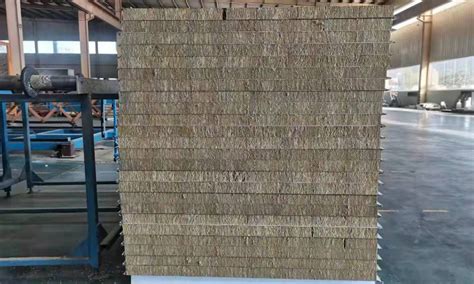 Rock Wool Core Material Socket Metal Wall 50mm Thickness Sandwich Panel