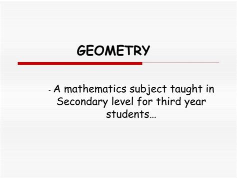 PPT GEOMETRY PowerPoint Presentation Free Download ID 3405696