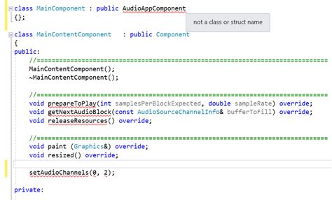 AudioAppComponent Is Not A Class Or Struct Name Resolved JUCE