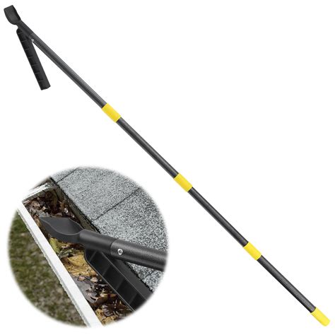 Gutter Cleaning Tools 11 FT Rain Gutter Guards Cleaning Tool With Long Pole Roof Gutter Scoop