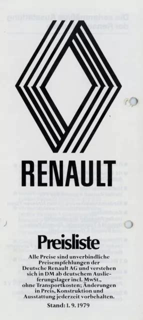 Listino Prezzi Renault 1979 1 9 79 Listino Prezzi Cennik 4 F4 Rodeo 6 5