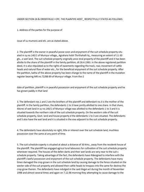 Injunction Suit Pdf Lawsuit Property