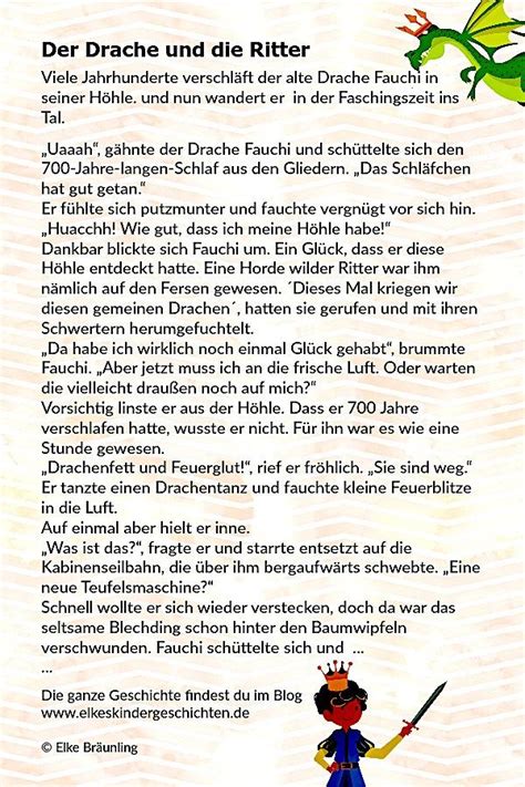 Der Drache Und Die Ritter Elkes Kindergeschichten Geschichten Für