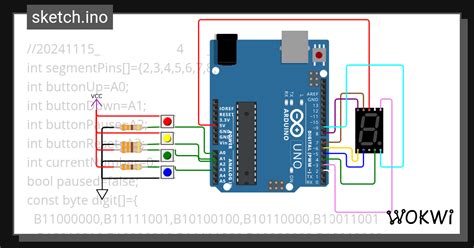 20241115 利用共陽極七段顯示器4種方式 廖綋棠 Wokwi Esp32 Stm32 Arduino Simulator
