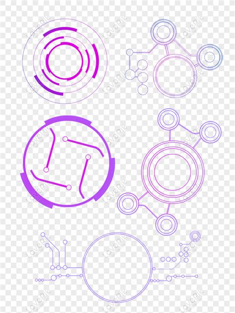 Free Tech Border Round Purple Border Design Element Tech Border