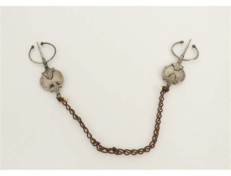 Bijou berbère amazigh fibule argent en pièce de monnaie Maroc XIXème