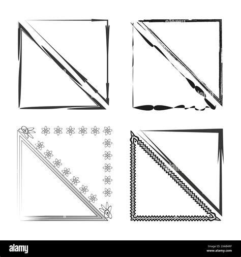 Decorative Corner Frames Diverse Artistic Styles Intricate Line