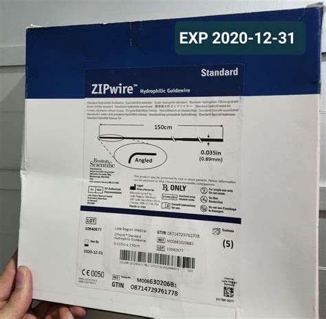 Used Boston Scientific Zipwire Hydrophilic Guidewire 0 035 X 150 Cm Angled Catheters For Sale