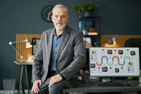 Portrait Of Business Professional Analyzing Data In Office Stock Image