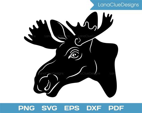 Moose Svg Silhouette Cut File Moose Head Clipart Vector Etsy