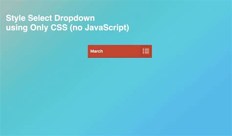 Css Only Custom Styled Select A Htmlselect Element Styled Directly By Yeejay Level Up Coding