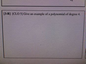 Answered Give An Example Of A Polynomial Of Degree Bartleby