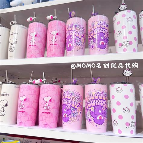 Miniso Miniso Premium Product Snoopy Straw Insulated Steel Cup Cute