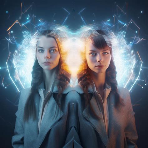 Premium Ai Image Generative Ai Twins Sister Posing In Scifi