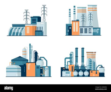 Electric Energy Power Station Generation Types Factory Buildings Of Heavy Industry Generating