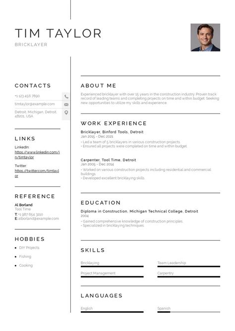 Bricklayer Resume Writing Guide Templates And More