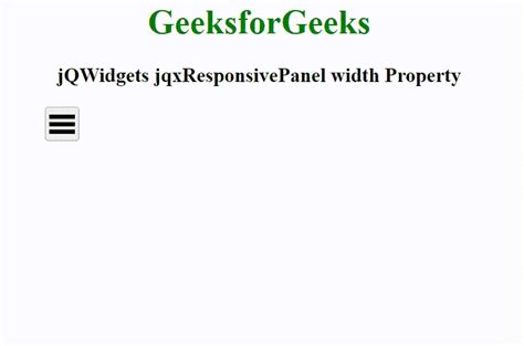 Jqwidgets Jqxresponsivepanel Width Property Geeksforgeeks