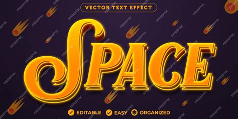 premium vector space text effectfully editable font text effect