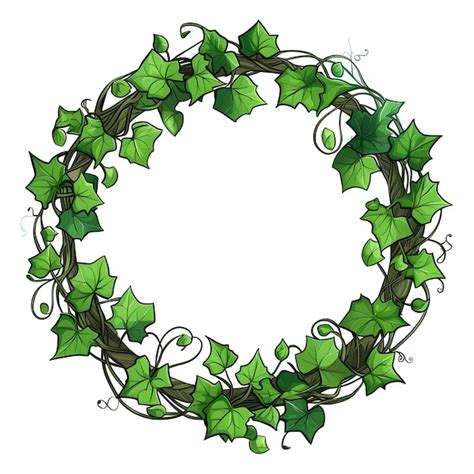 Premium Ai Image Beautiful Ivy Branches Forming A Circular Wreath