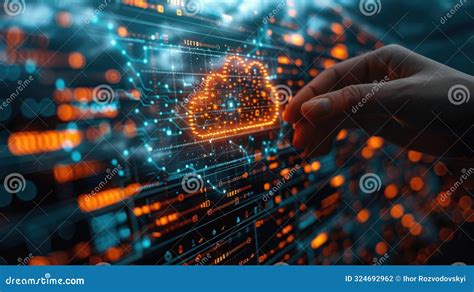data science ai and cloud data concept computer programmer stock