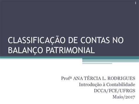 Ppt Classificação De Contas No Balanço Patrimonial