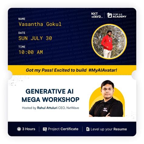 Gokul Vasantha On Linkedin Aiworkshop Generativeai Nxtwave Learner Aienthusiast Myaiavatar
