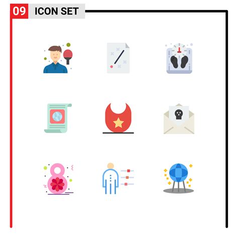 9 User Interface Flat Color Pack Of Modern Signs And Symbols Of World