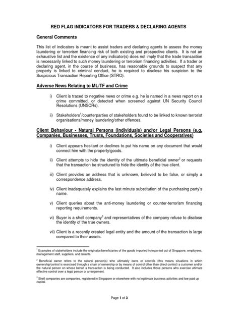 Trade Red Flag Indicators Pdf Terrorism Financing Money Laundering