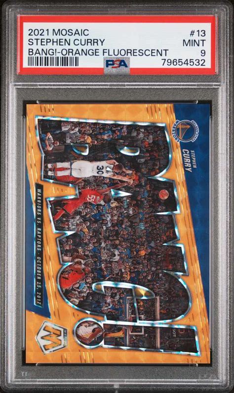 2021 Panini Mosaic Stephen Curry 史蒂芬库里 勇士 折射 橙折 马赛克折 金折时刻绝杀 Bang 无平行