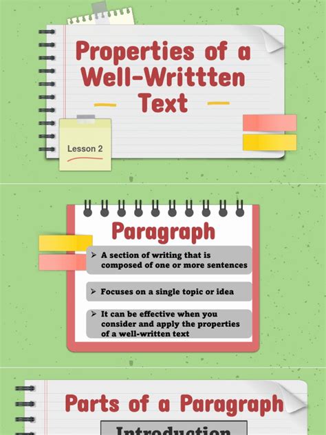 Module 2 Reading And Writing Properties Of A Well Written Text Pdf