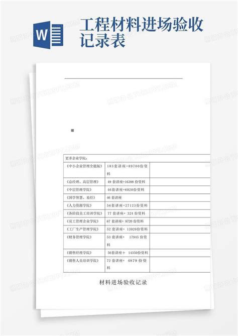 工程材料进场验收记录表word模板下载编号qxabmnvk熊猫办公