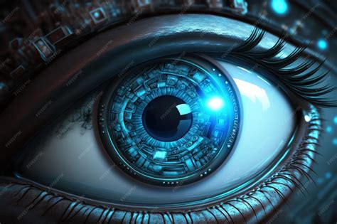 Tecnología De Ilustración De Ojos Biónicos Y Concepto De Robótica Ia
