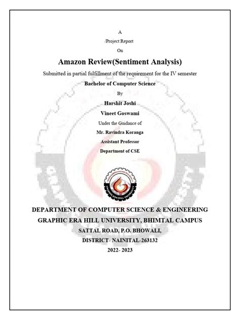Project Report Amazon Review Sentiment Analysis Pdf Machine