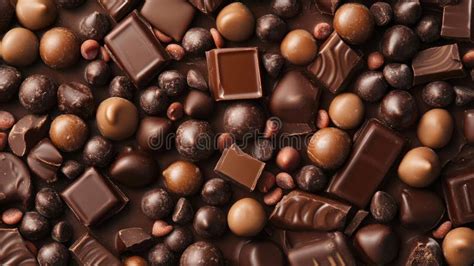 Delicious Gourmet Chocolate Candy And Nuts Forming A Tempting