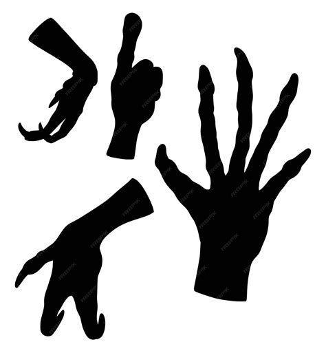 Premium Vector Monster And Alien Hand Silhouettes