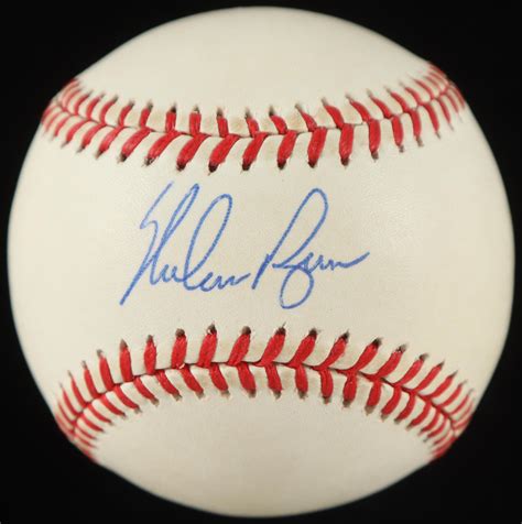 Nolan Ryan Signed Onl Baseball In Cherry Wood Display Case Psa