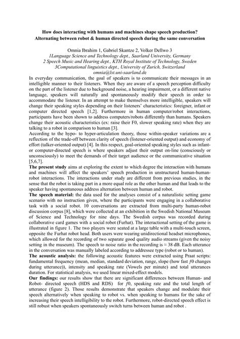 Pdf How Does Interacting With Humans And Machines Shape Speech Production Alternating Between
