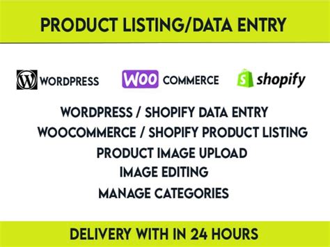 Data Entry And Product List On Wordpress Woocommerce And Shopify Upwork