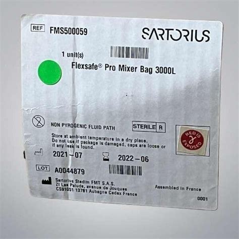 Sartorius Flexsafe Pro Mixer Bag 3000l Open Top Port And Thermowell — Life Sciences Trading