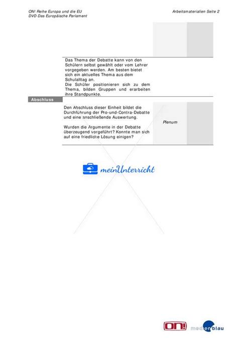 Zusatzaufgabe A Parlament Was Ist Das Eigentlich Meinunterricht