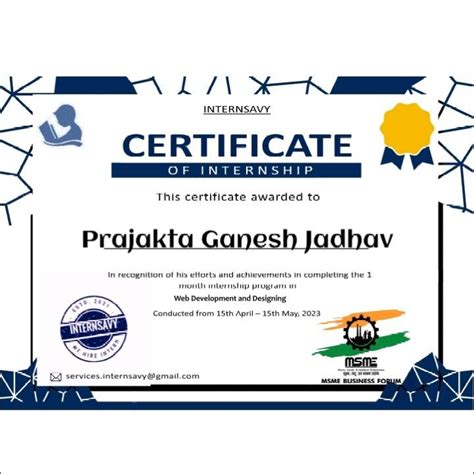 Prajakta Jadhav On Linkedin Webdevelopment Webdesign Internshipcompletion Internship