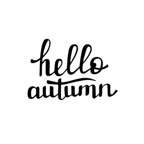 Bonjour Automne Lettrage Manuscrit Illustration Vectorielle Dans Le