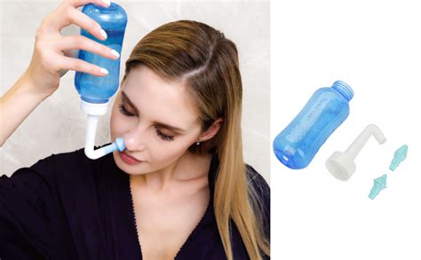 EVTSCAN Nasendusche Nasenspülgerät für Erwachsene und Kinder Blau