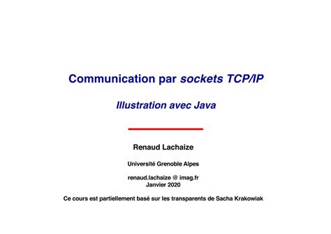 Pdf Communication Par Sockets Tcpip Gitlabcommunication Par