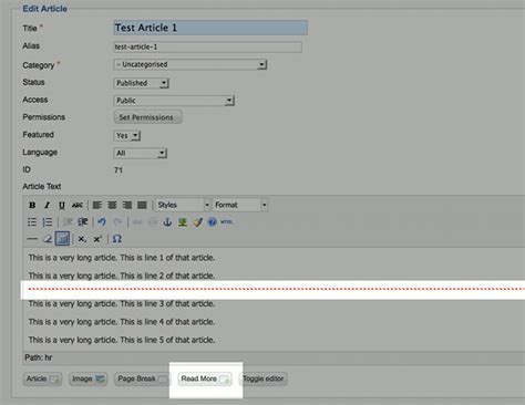 how to add a read more link in joomla 2 5 articles inmotion hosting