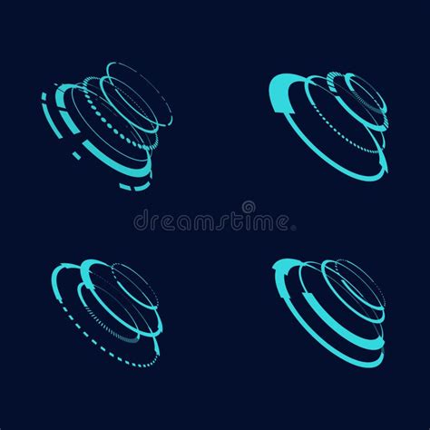 Sci Fi Circle Frame Modern User Interface Element Technology Futuristic Stock Illustration