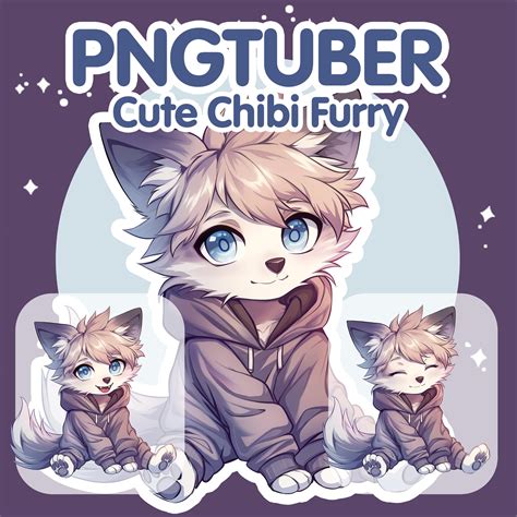Chibi Furry Wolf Dog Pngtuber Model Kawaii Furry Avatar Ready For