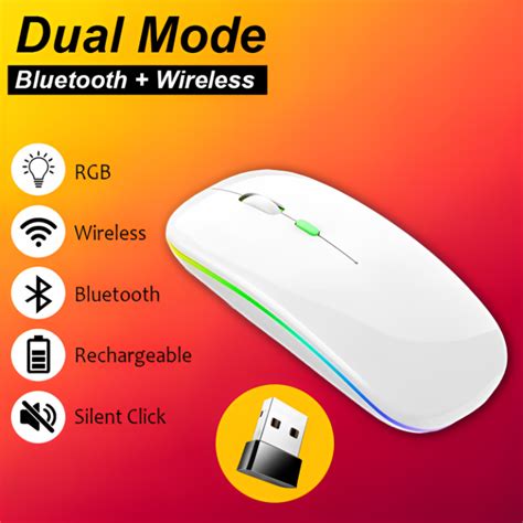 Bluetooth Mouse Plus Wireless Mouse M2 Dual Mode Rechargeable Rgb Mouse